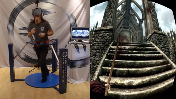 VidÉo Il Joue à Skyrim Avec Oculus Rift Cyberith Virtualizer Et Une